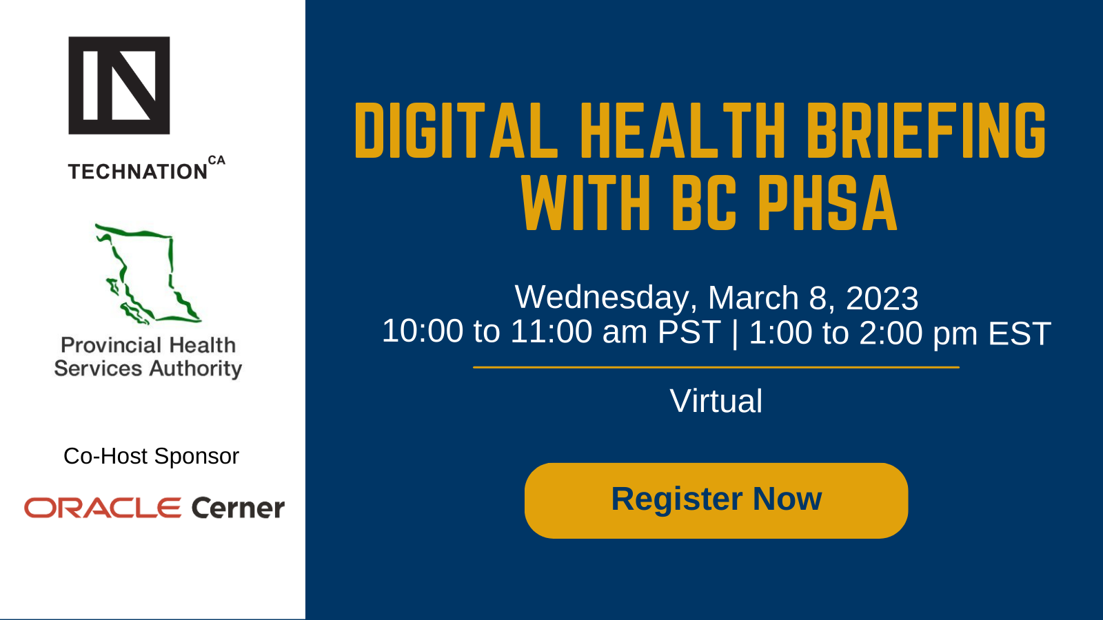 TECHNATION Digital Health Briefing – BC PHSA - TECHNATION % TECHNATION